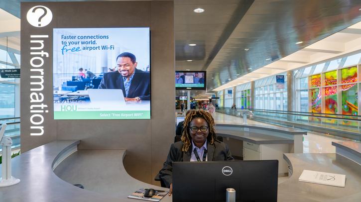 Houston Airports updates walkway and and information booths at Hobby ...